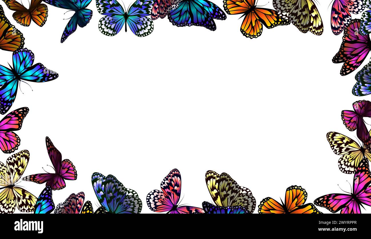 Background frame with butterflies. hand drawing. Not AI, Vector ...