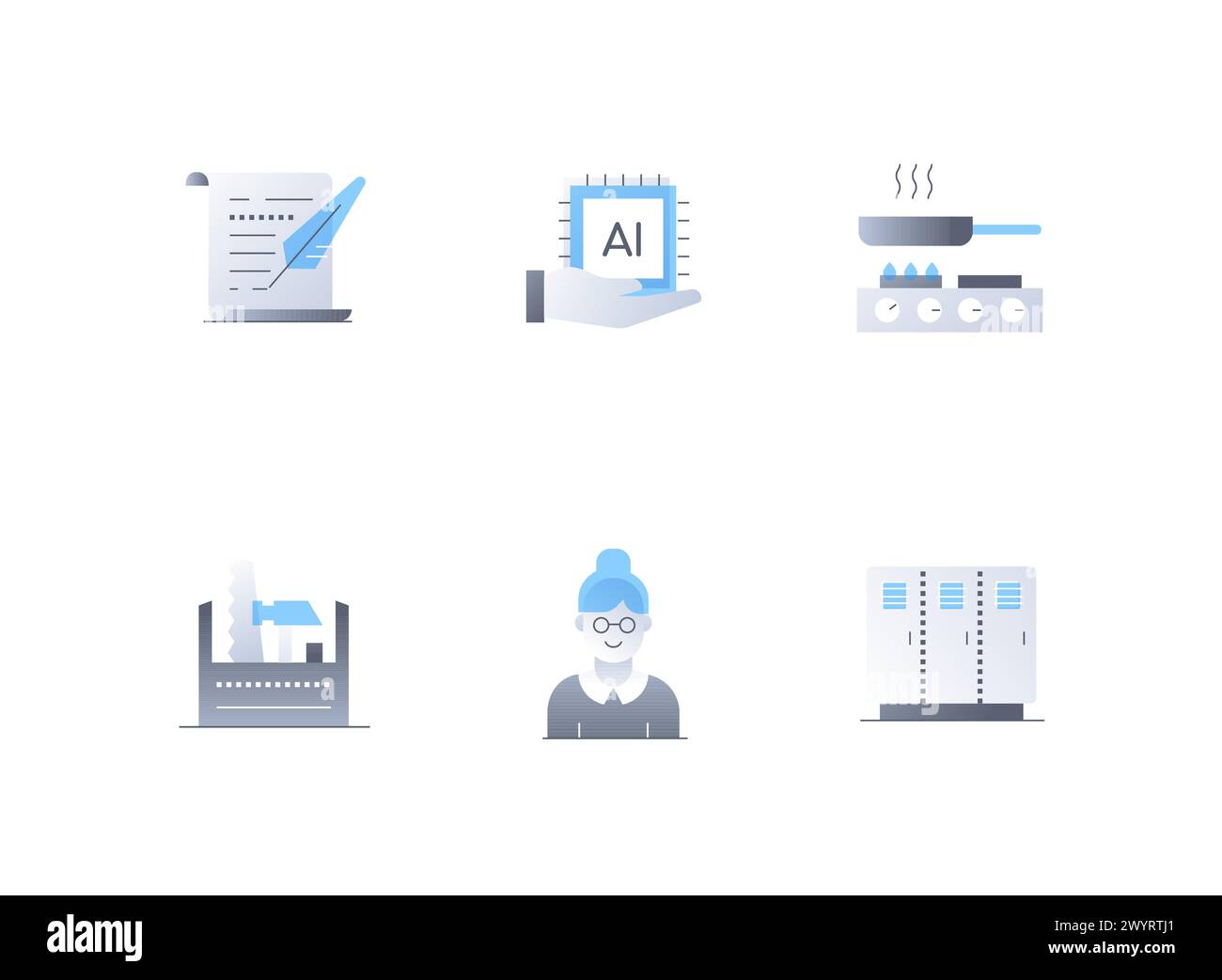 School subjects and education - flat design style icons set Stock ...