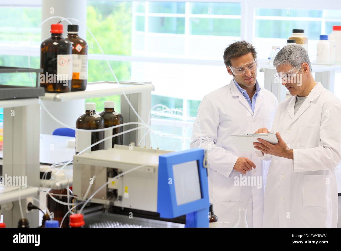 Flash chromatography, method used to purify individual chemical ...