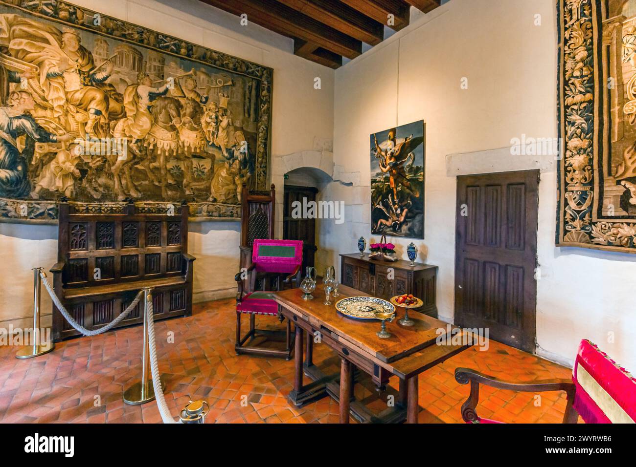 AMBOISE, FRANCE, MARCH 26, 2024 :interiors of Amboise castle, Loire ...