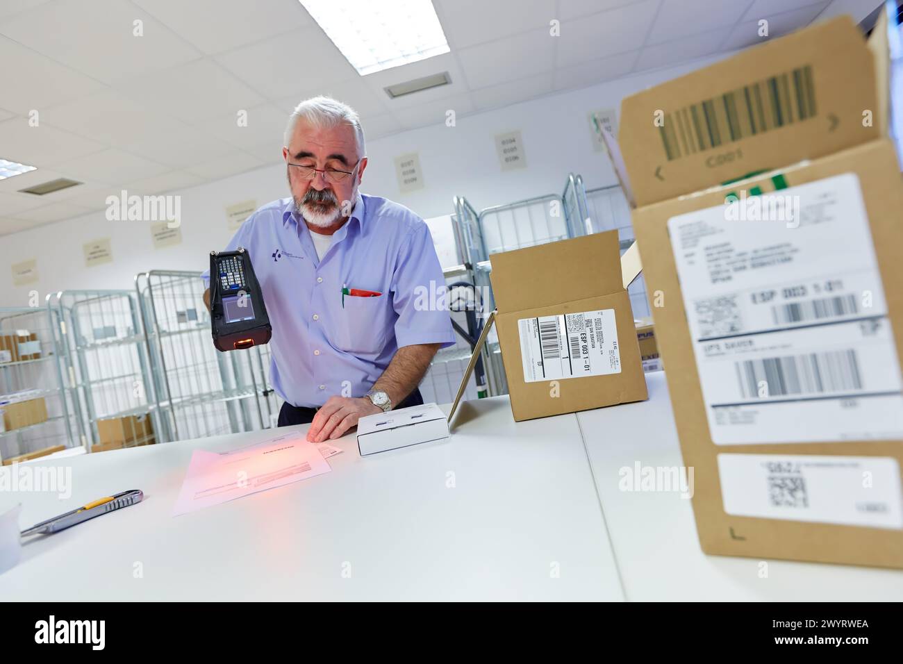 Input control of materials with bar codes hi-res stock photography and ...