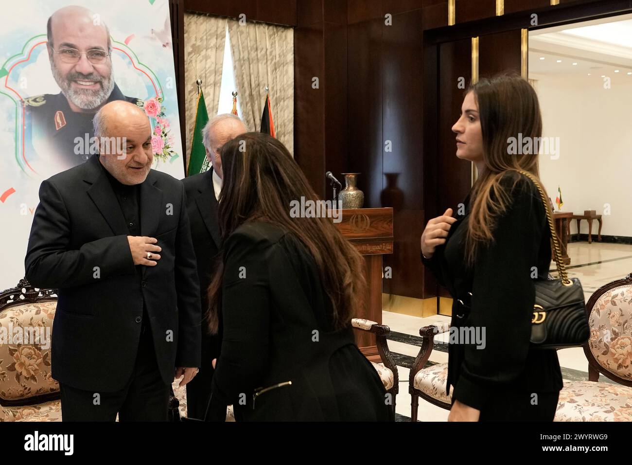 Iranian Ambassador To Lebanon Mojtaba Amani Left Receives Condolences For The Death Of The