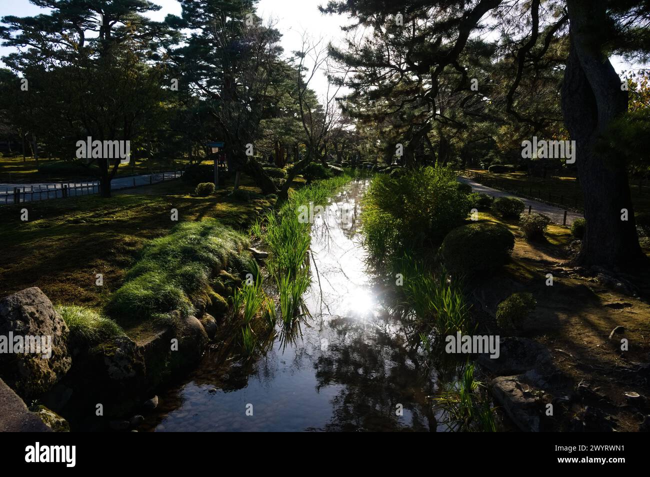 A tranquil moment captured in the Kenrokuen Garden of Kanazawa, Japan ...