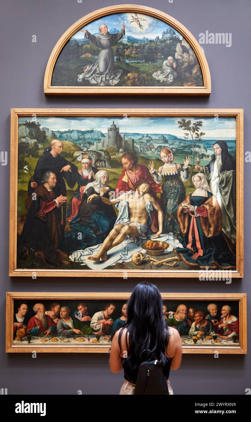 "Altarpiece of the Lamentation of Christ", 1525, Joos van Cleve, Musée du Louvre, Paris, France ...