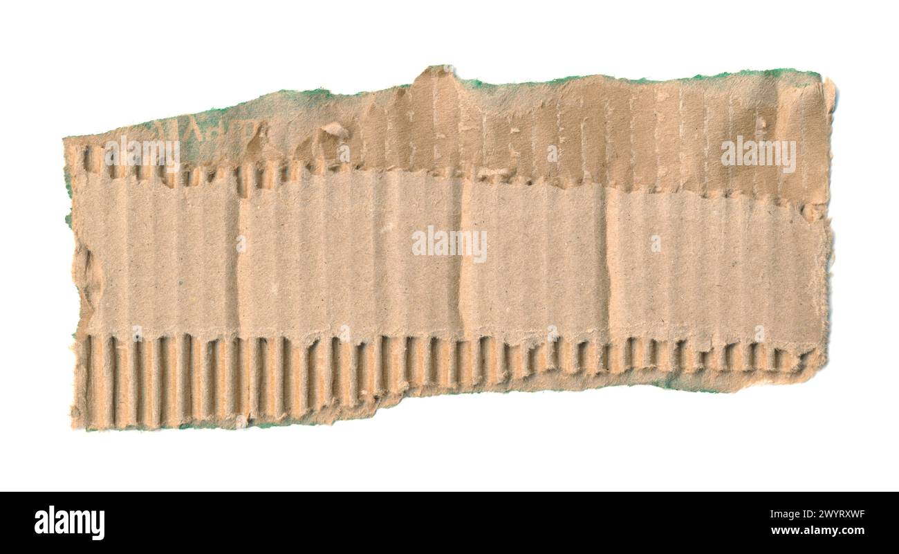 Torn piece of cardboard, background for banner. Blank paper piece ...