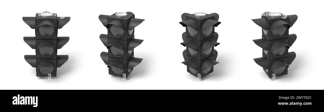 Four traffic lights on off-mode isolated Stock Photo - Alamy