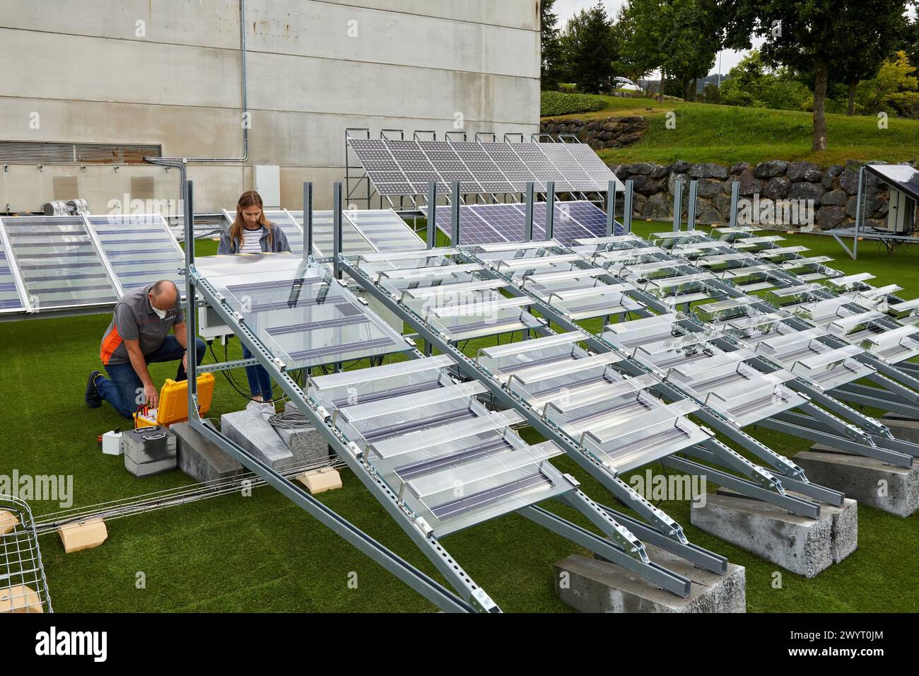 Solar panel prototypes Stock Photo - Alamy