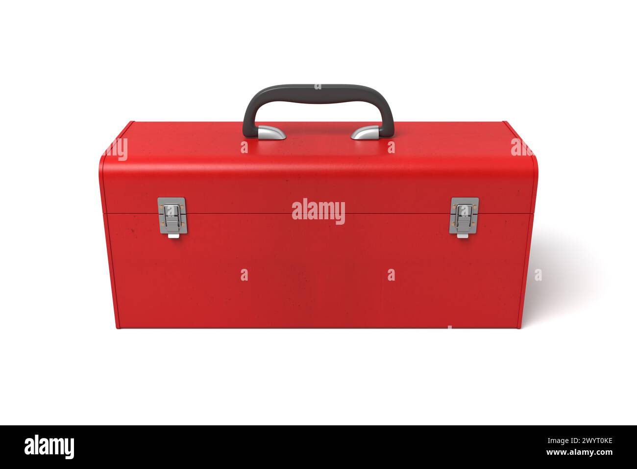 Red toolbox closed on white background Stock Photo - Alamy