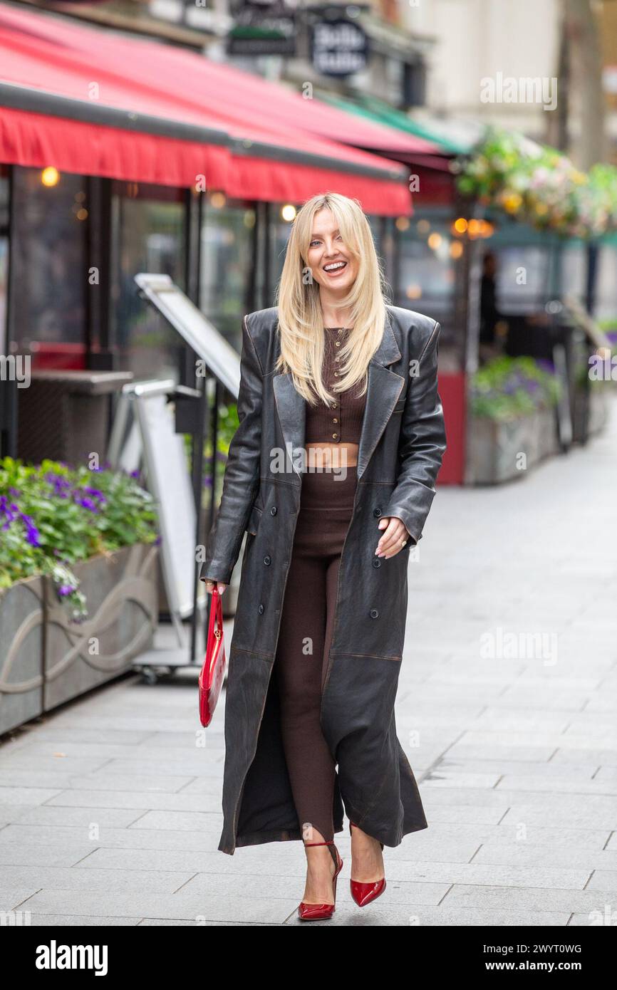 London, uk 8th Apr 2024 Perrie Edwards seen headed to Capital Radio to ...