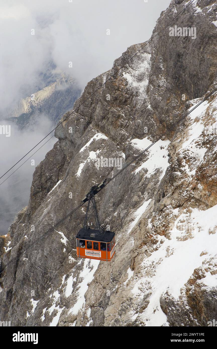 Zugspitze, Bavarian Alps, German/Austrian (Tyrol) border Stock Photo ...