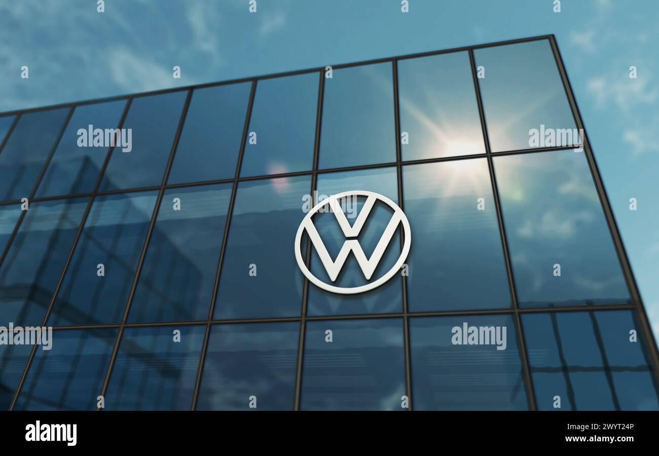 Wolfsburg, Germany, April 2, 2024: Volkswagen car producer headquarters ...