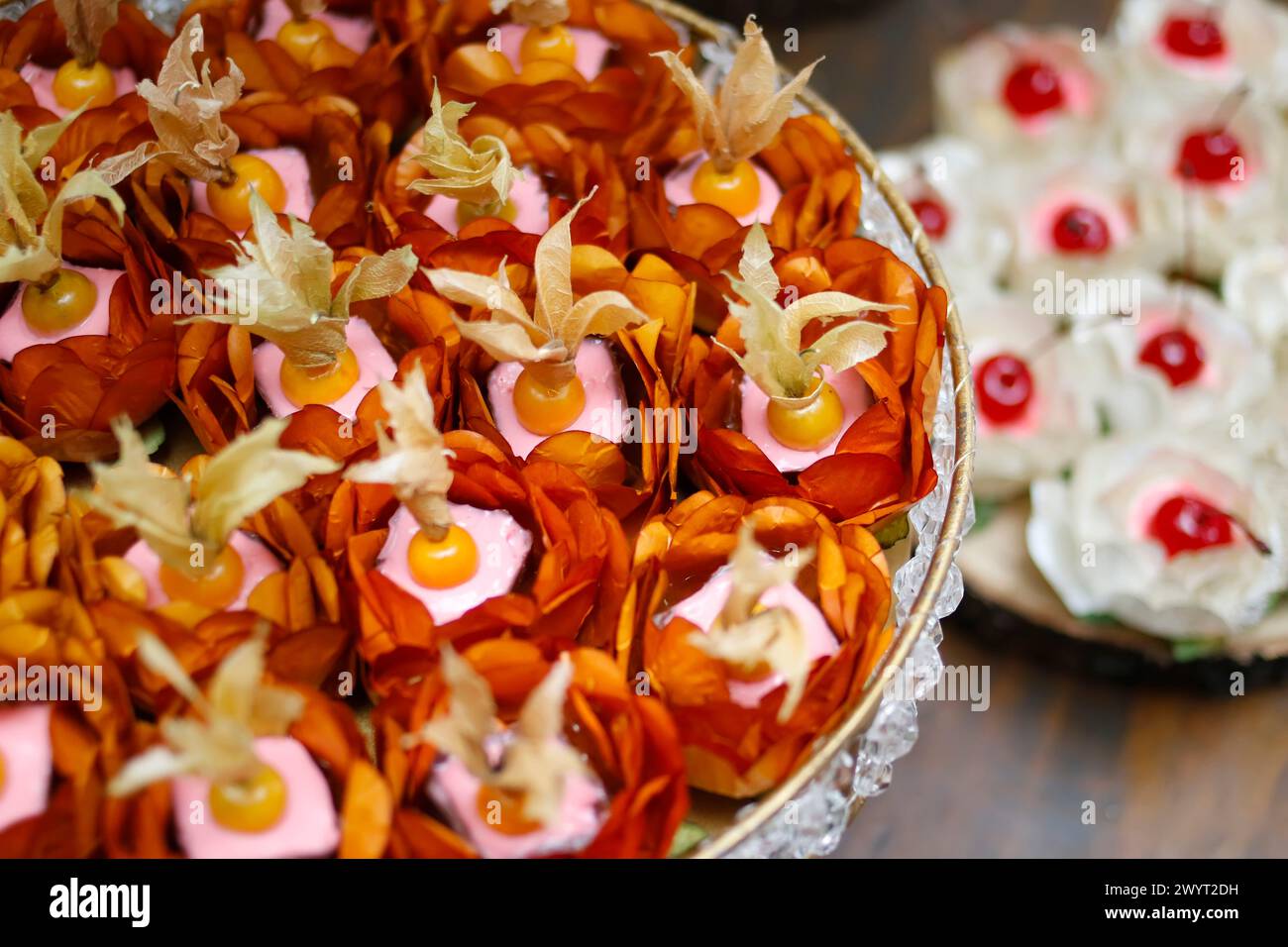 Delicious party candy, sweets for celebrations, food for reception ...
