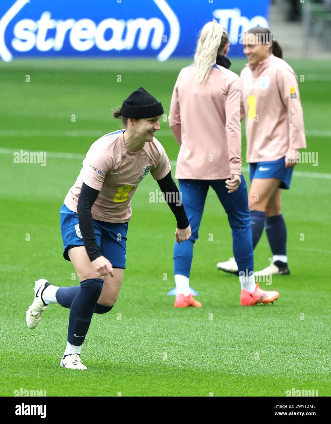 England's Lotte Wubben-Moy during a training session at the Aviva ...