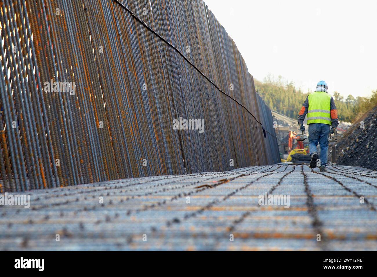 Reinforcing steel bars for concrete formwork, Construction of footings ...