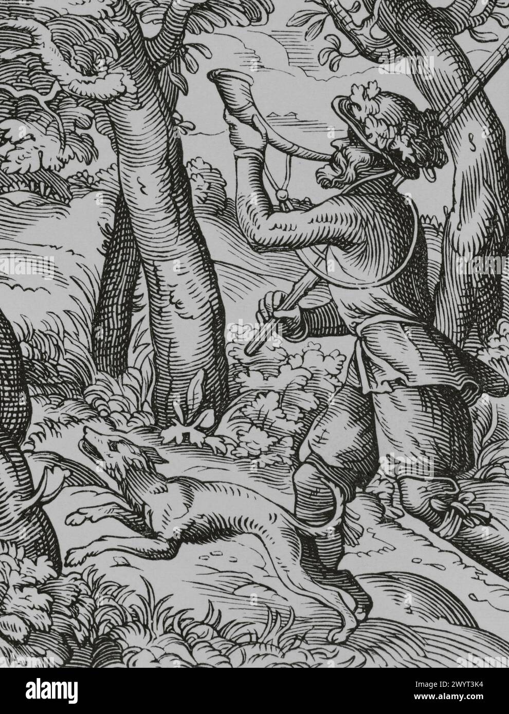 German hunter. Facsimile after a drawing and engraving by Jost Amman in ...