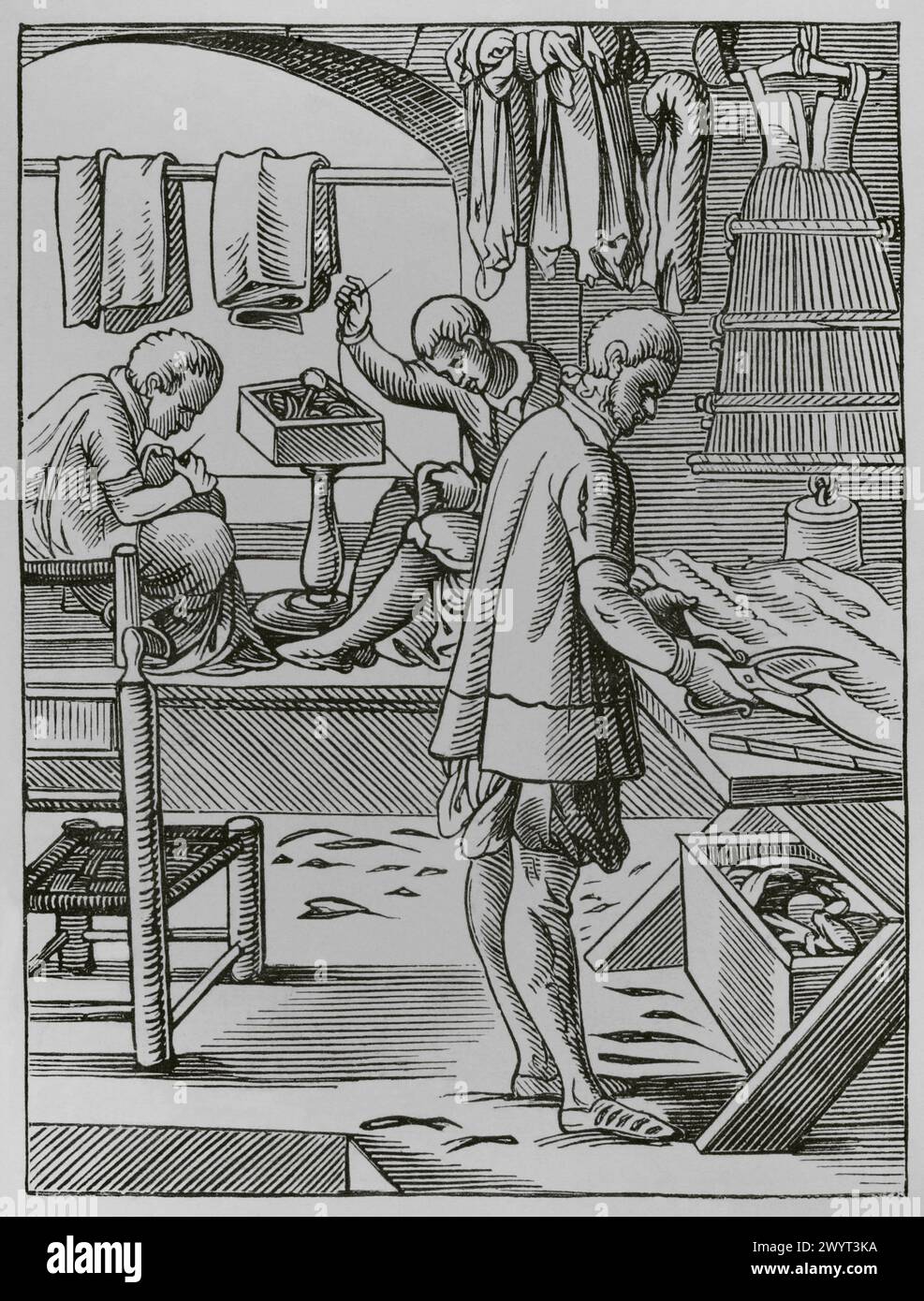 The trades. The tailor. Facsimile after a drawing and engraving by Jost ...