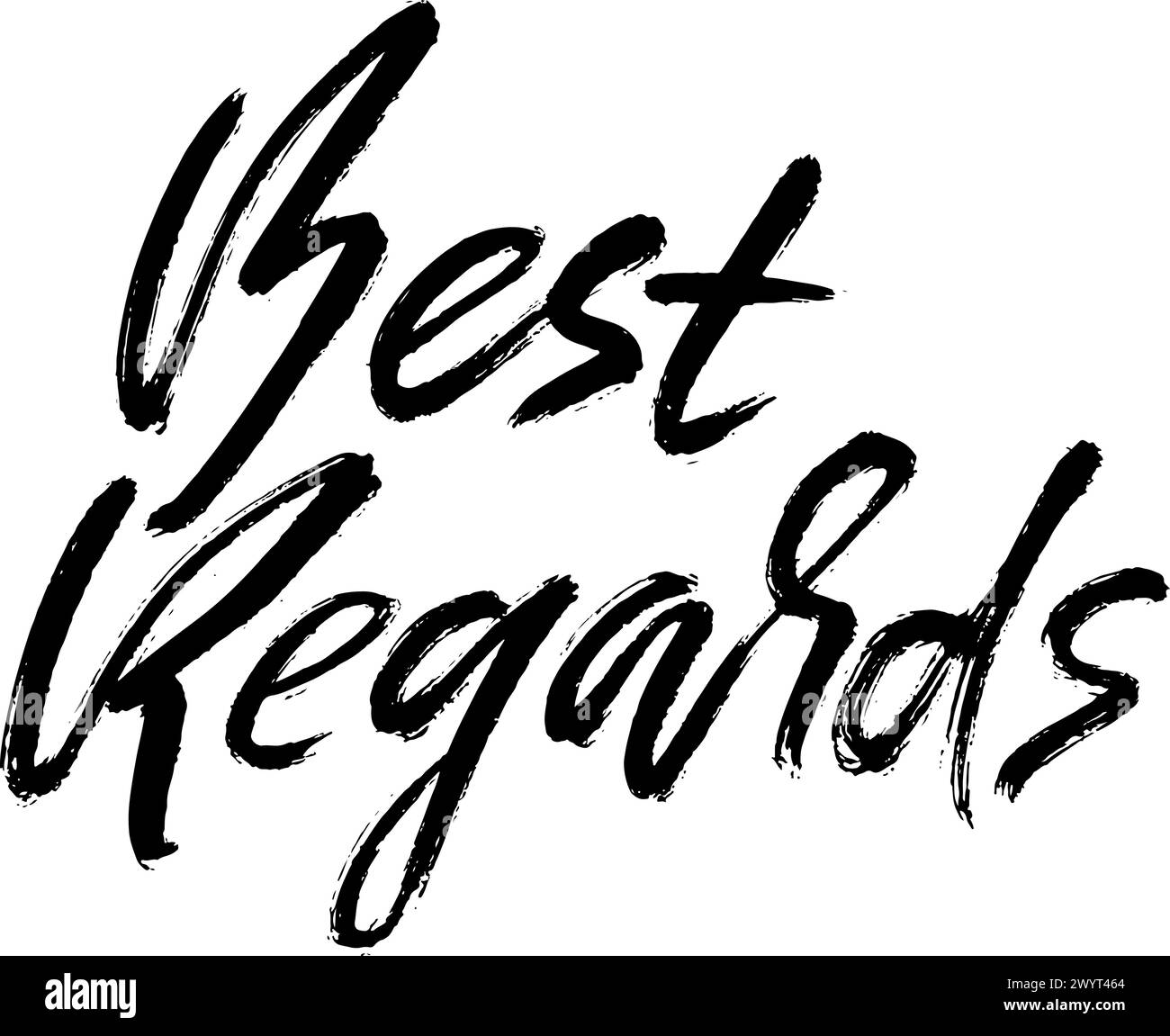 Best Regards. Hand Drawn Modern Dry Brush Lettering Stock Vector Image ...