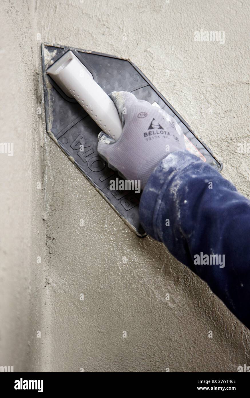 Roughcast, plastering trowel, new homes under construction ...