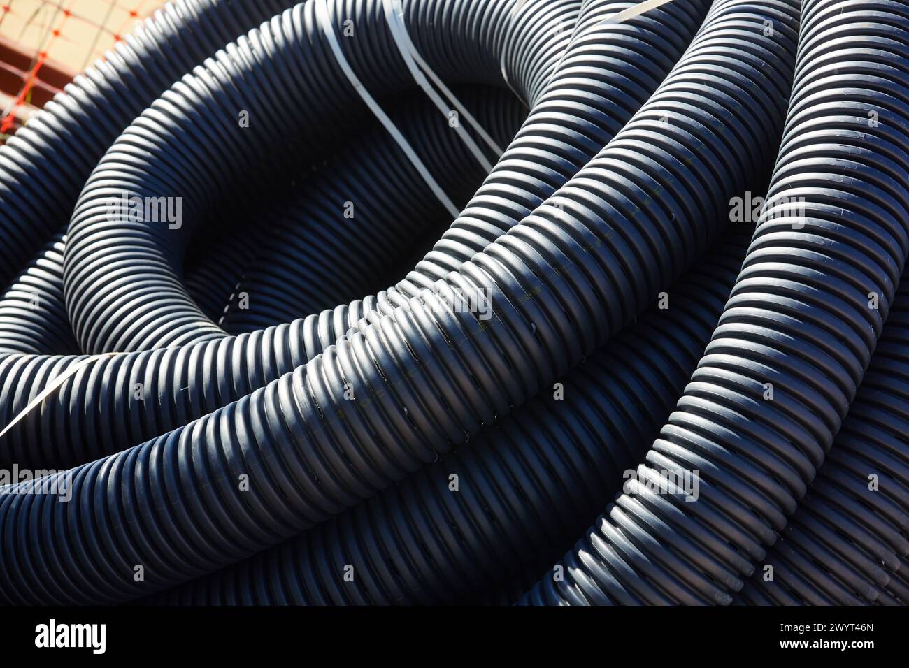 Pipes. Electrical conduction. Construction. Building Stock Photo - Alamy