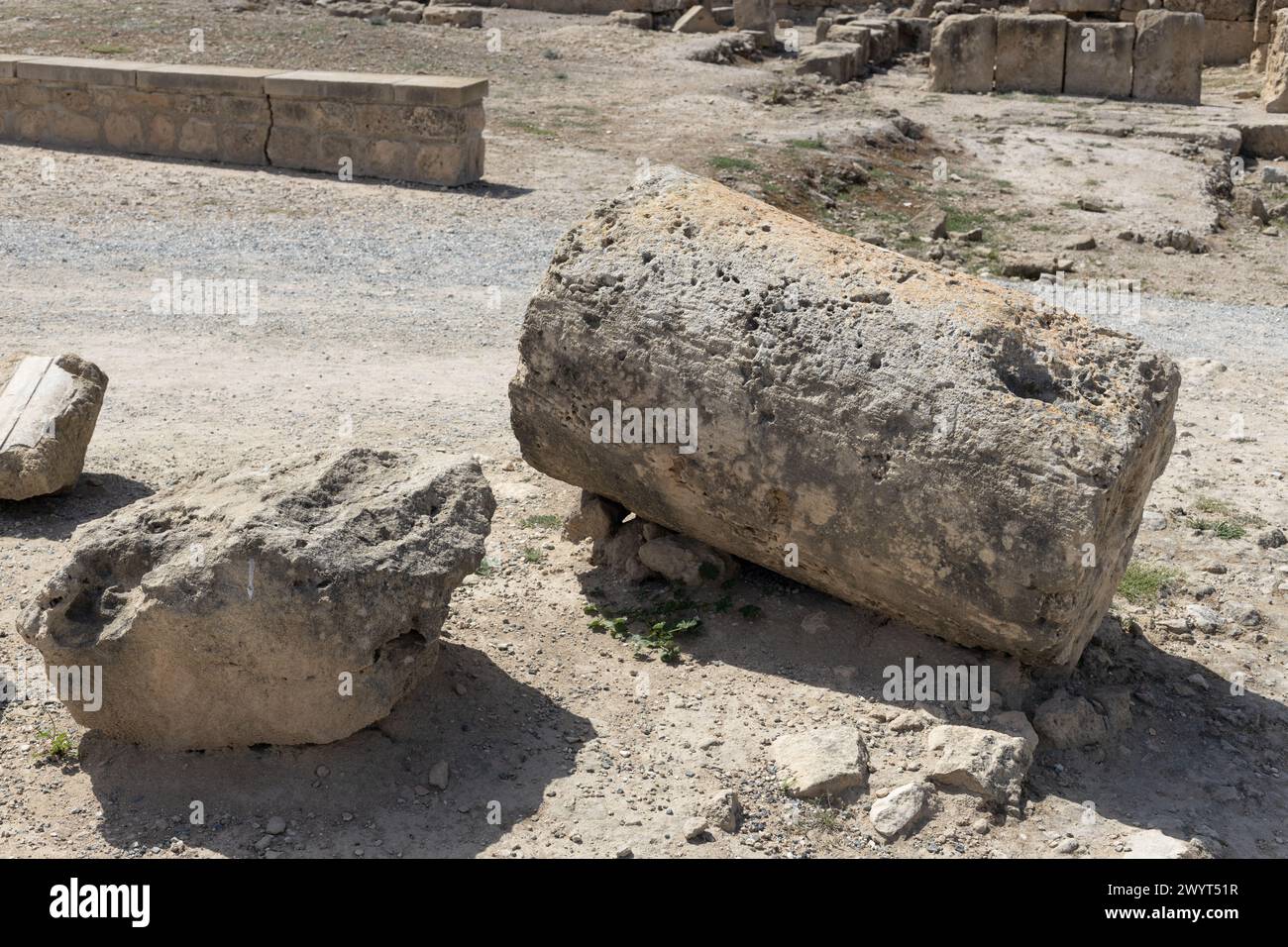 Ancient Stone Ruins in Paphos, Archaeological Park in Pafos Stock Photo ...