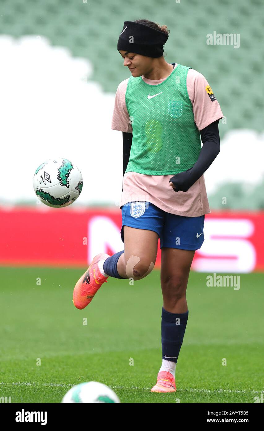 England's Jess Carter during a training session at the Aviva Stadium ...