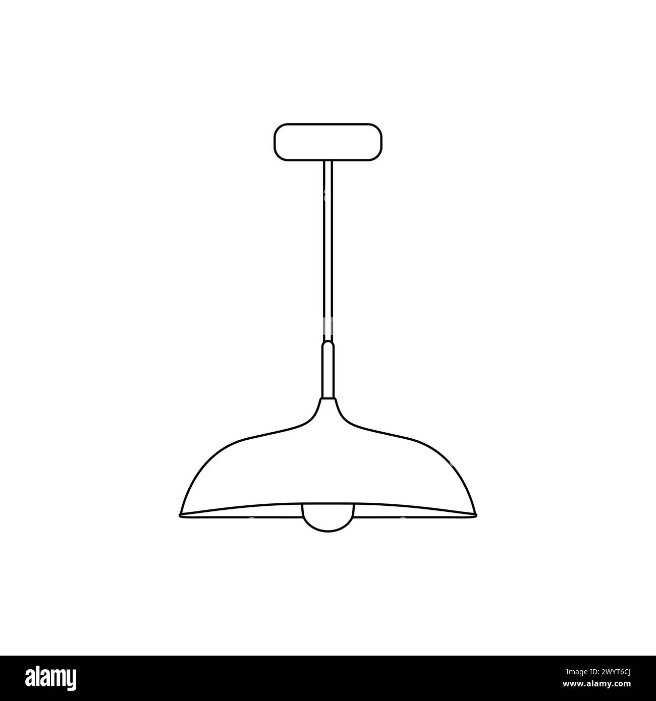 Lamp logo outline icon. Loft style chandelier. Black line light bulb ...