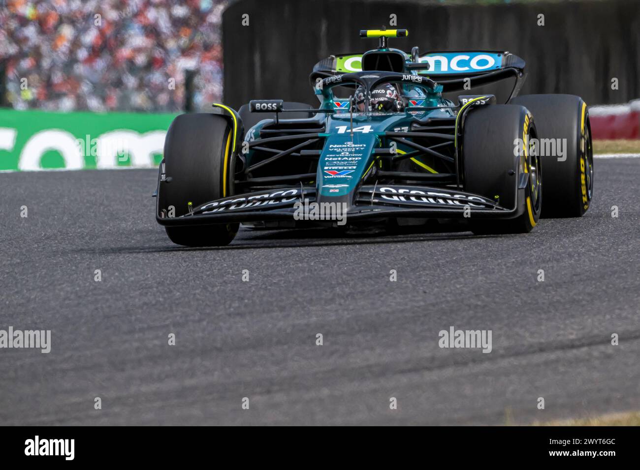 Suzuka, Japan, April 07, Fernando Alonso, from Spain competes for Aston ...