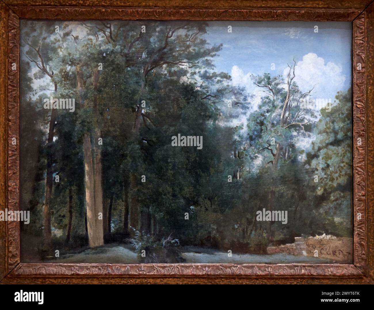 Clearing in the Forest of Fontainebleau with a Low Wall, ca. 183035 ...