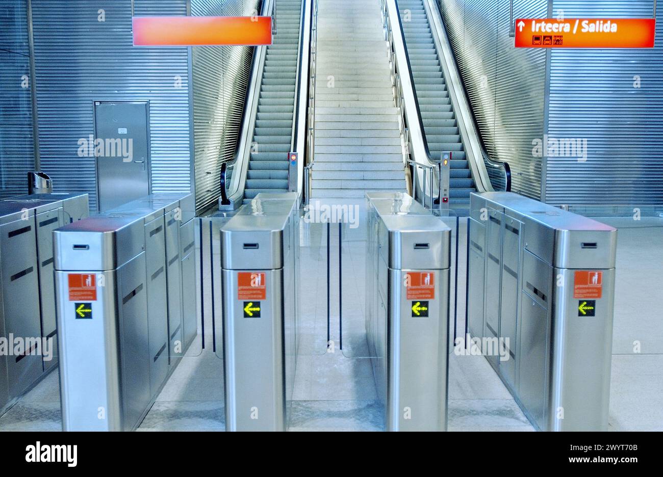 Turnstiles at Ansio station, Bilbao subway designed by architect Normal ...