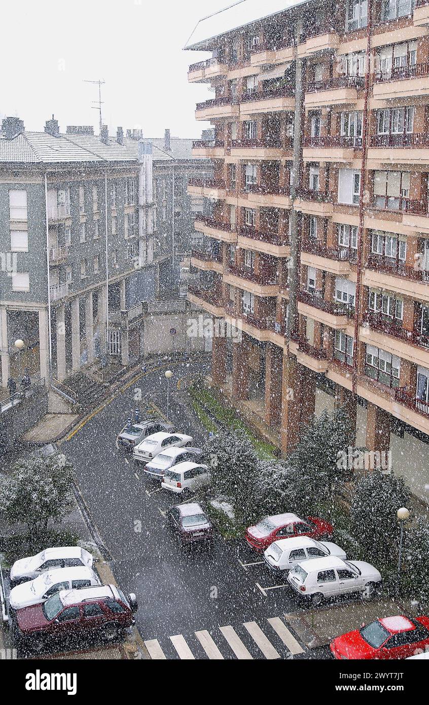 Snow storm. Legazpi. Guipúzcoa, Spain Stock Photo - Alamy
