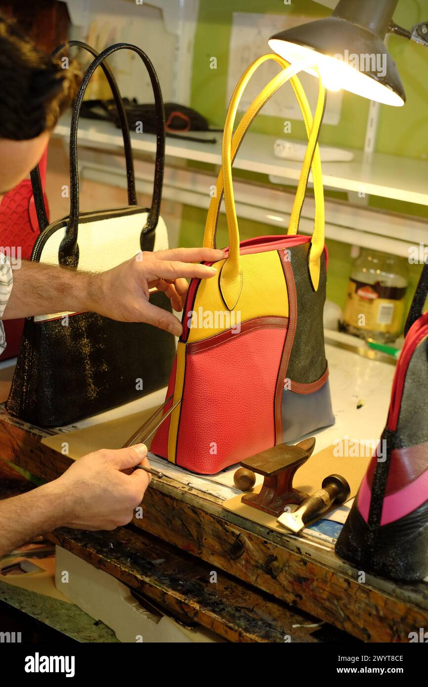 Colourful leather handbags hi-res stock photography and images - Alamy