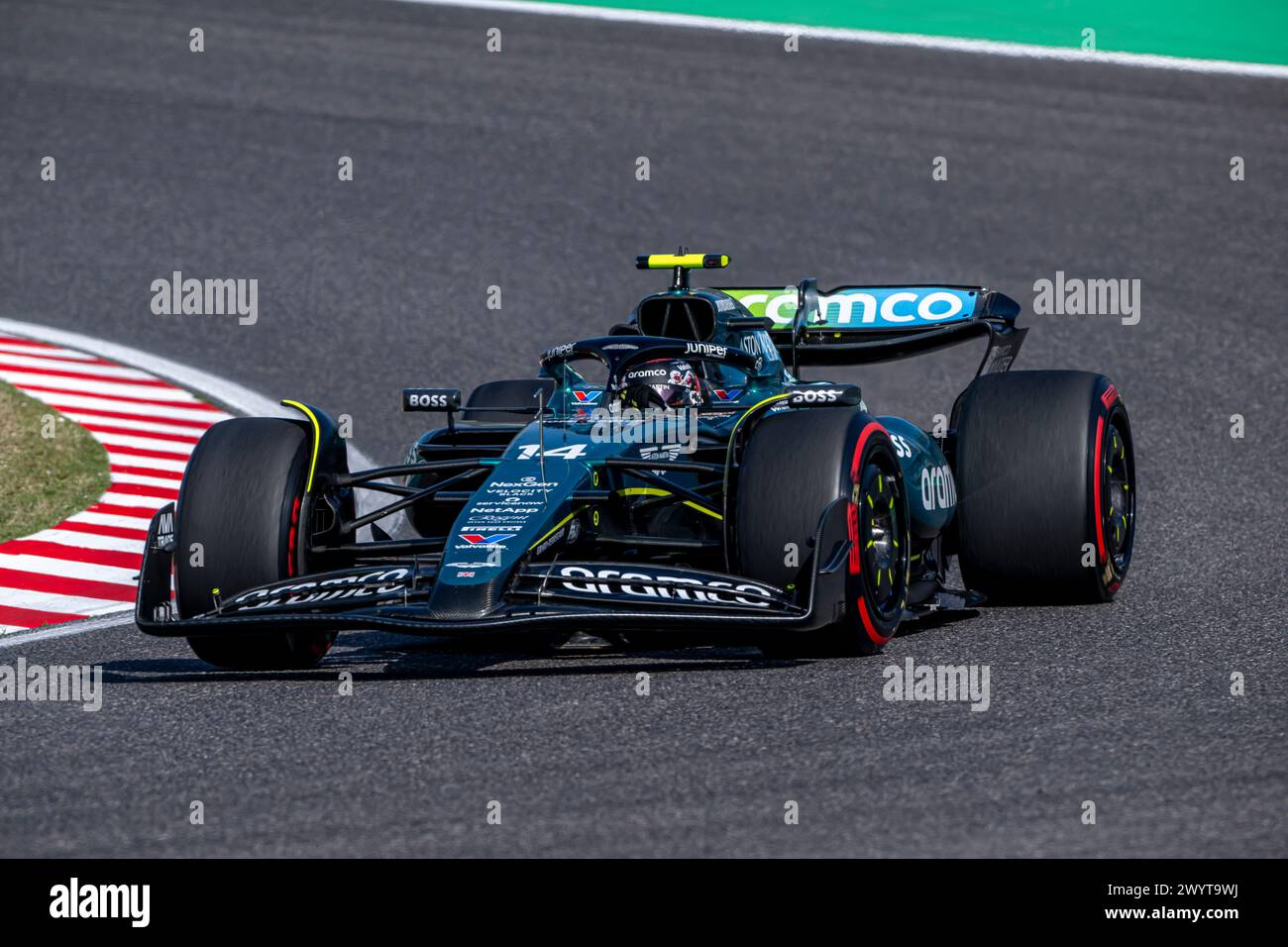 Suzuka, Japan, April 07, Fernando Alonso, from Spain competes for Aston ...