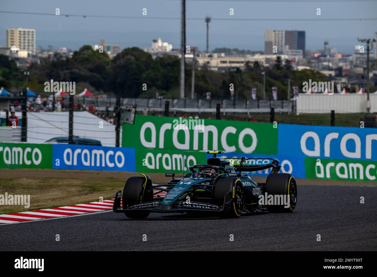 Suzuka, Japan, April 07, Fernando Alonso, from Spain competes for Aston ...