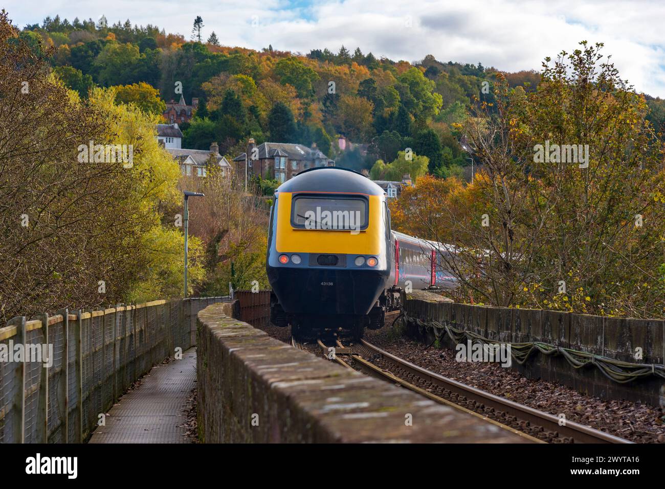 Scotril HS 125 crossing the Tay rail viaduct at Perth Stock Photo - Alamy