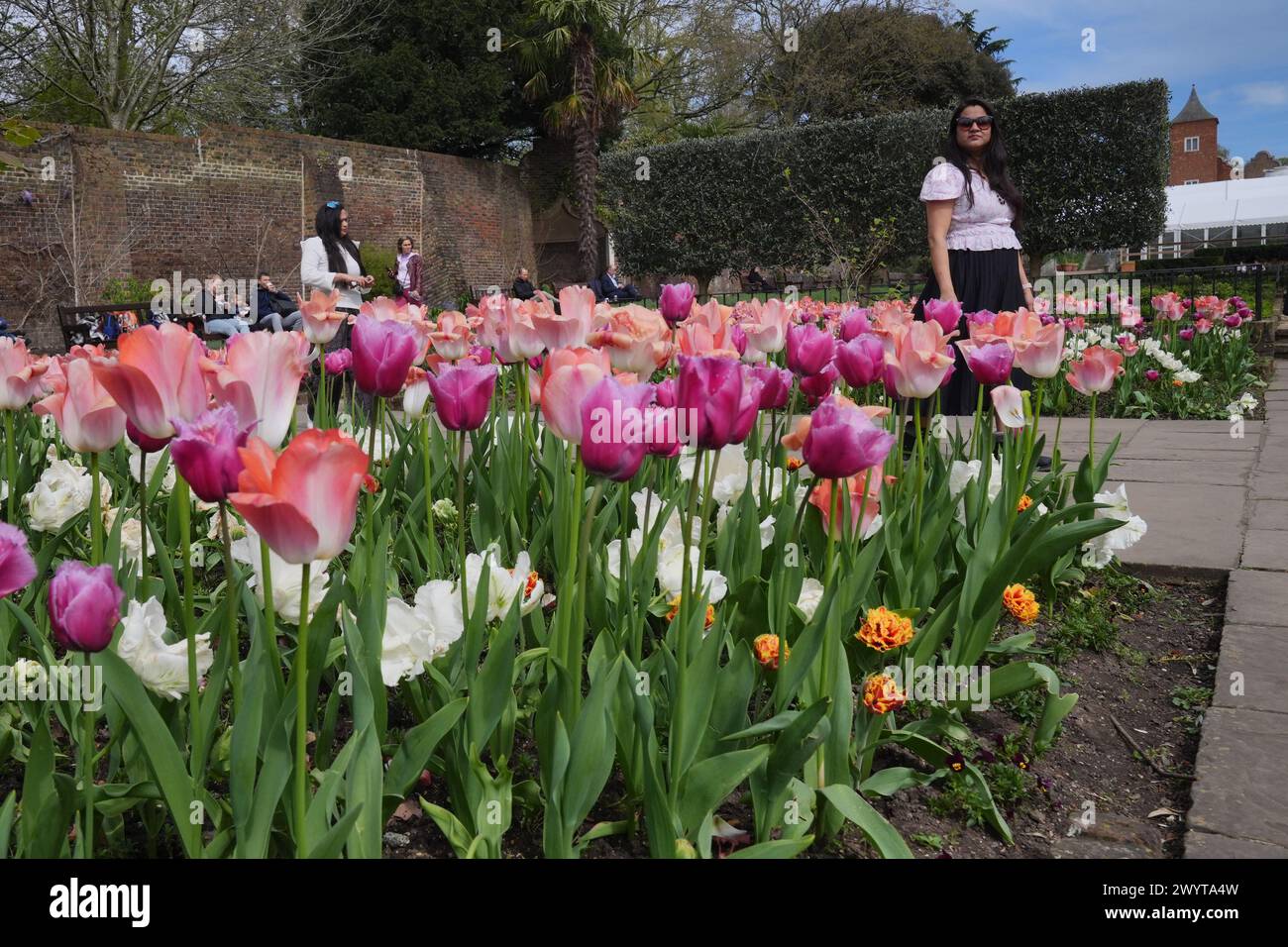 Visitors in the Dutch Garden in Holland Park, central London. More ...
