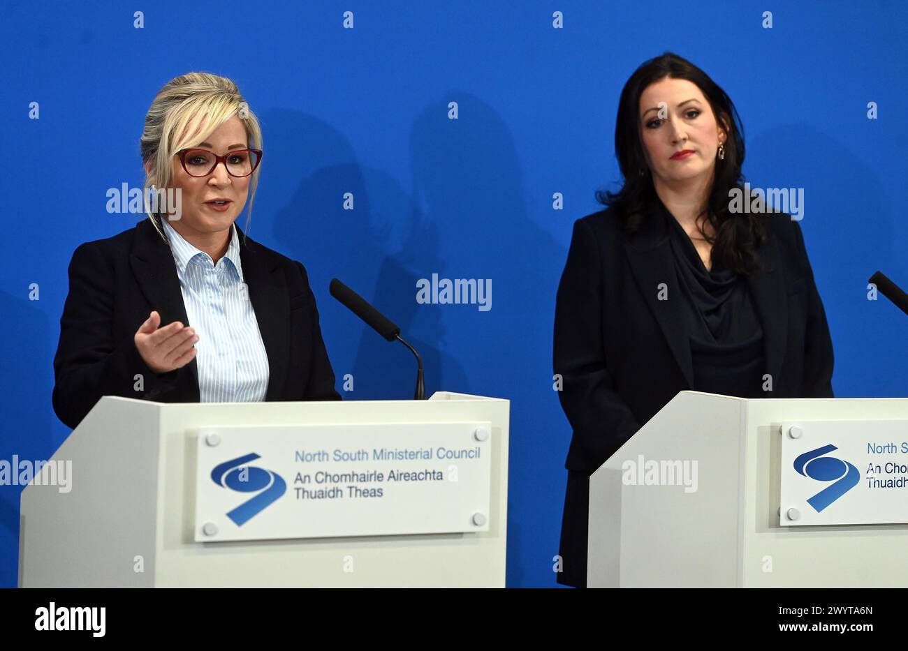 First Minister Michelle O'Neill (left) and Deputy First Minister Emma ...