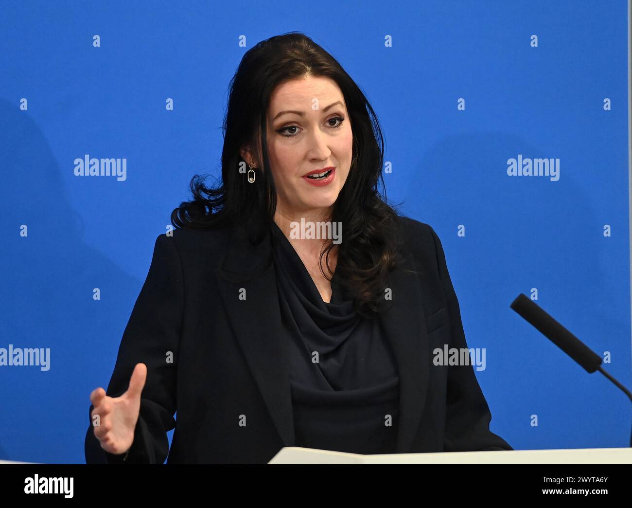 Deputy First Minister Emma Little-Pengelly speaking at a press ...