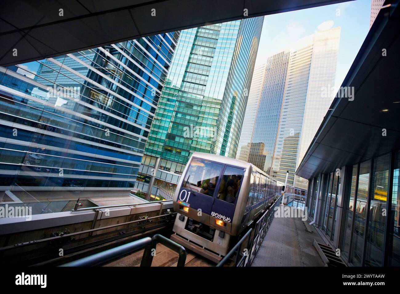 Shiodome, Yurikamome line, Monorail train, Tokyo, Japan Stock Photo - Alamy