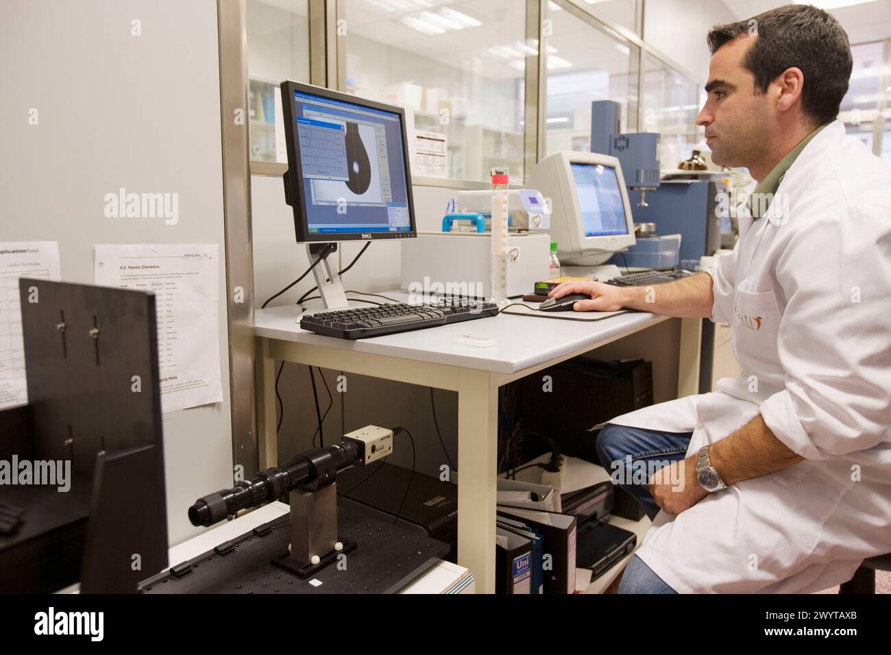 Studying textures in food (Dairy products) Rheology. R+D Laboratory ...