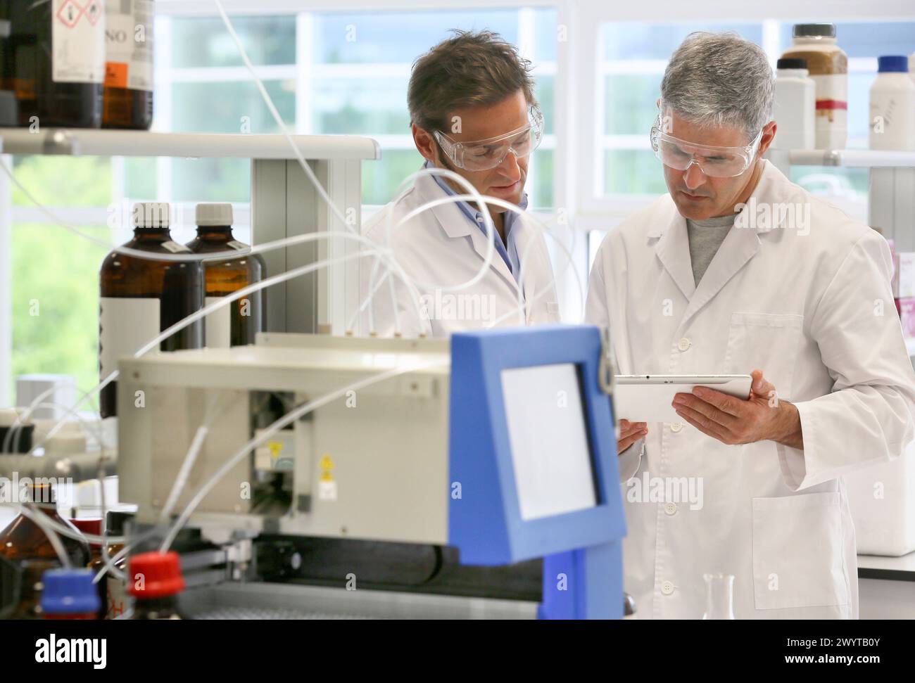 Flash chromatography, method used to purify individual chemical compounds from mixtures of ...