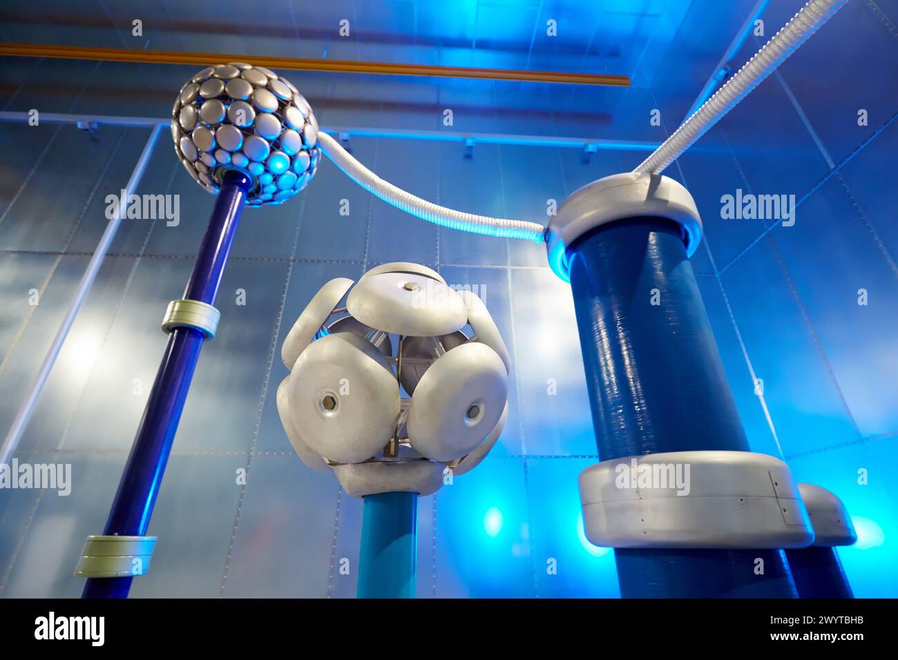 Faraday cage. HIGH VOLTAGE LABORATORY. Test bench to conduct dielectric ...