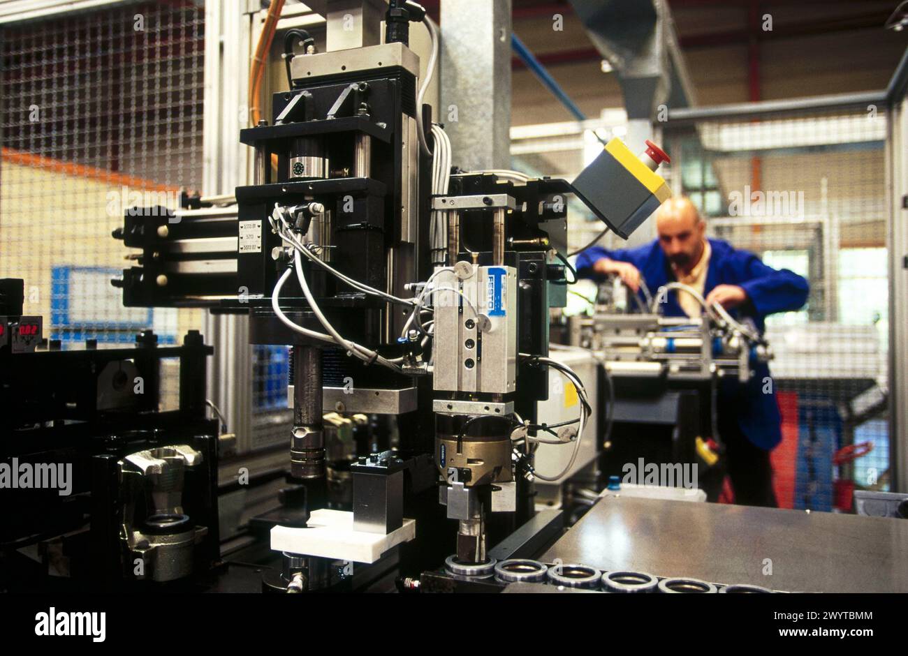 Automotive industry. Car parts manufacturing. Assembly line Stock Photo ...