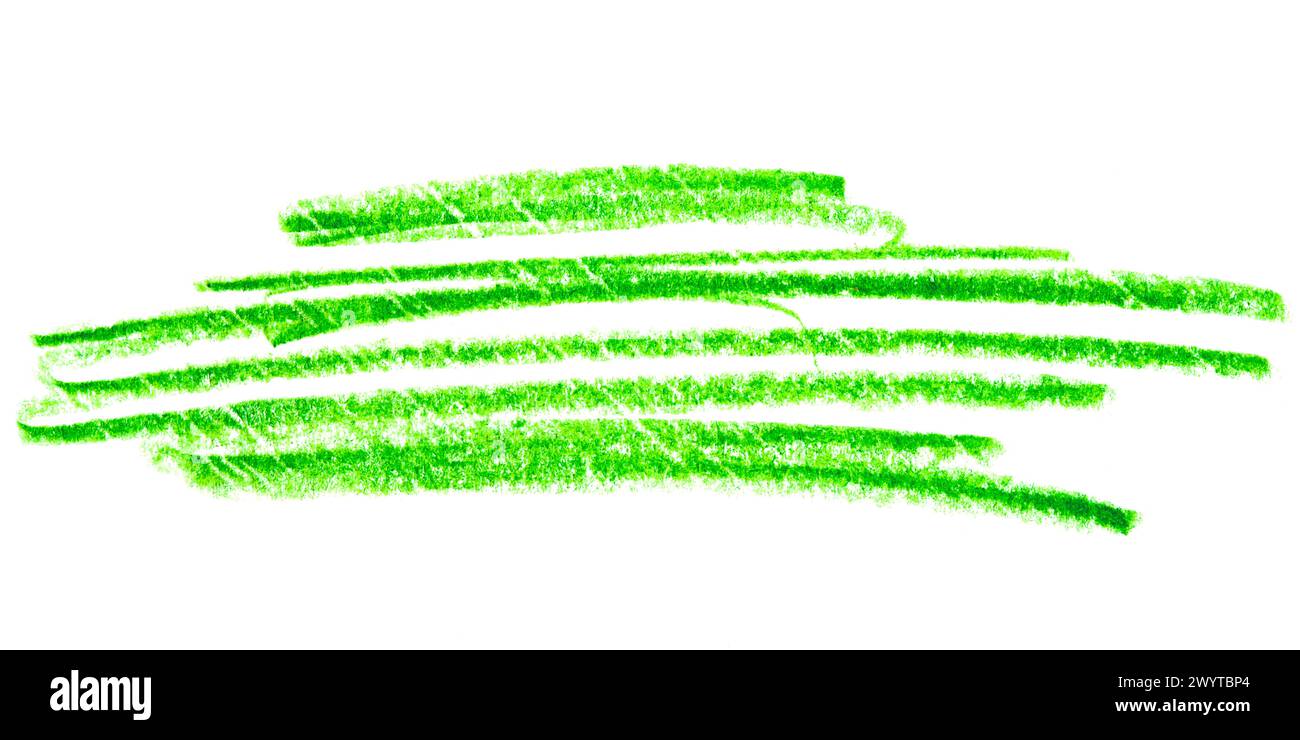 Green pencil hatching on a white background Stock Photo - Alamy