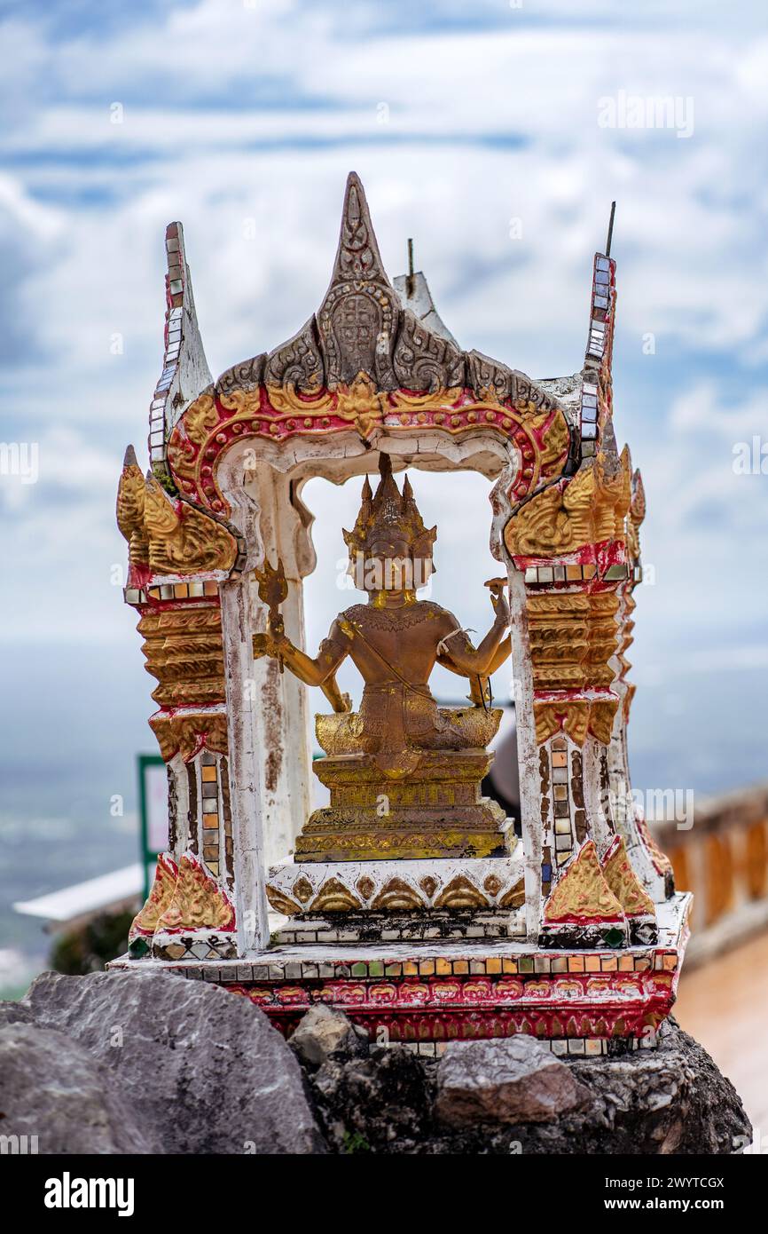Four faced buddha at the tiger cave temple, over looking Krabi Stock ...