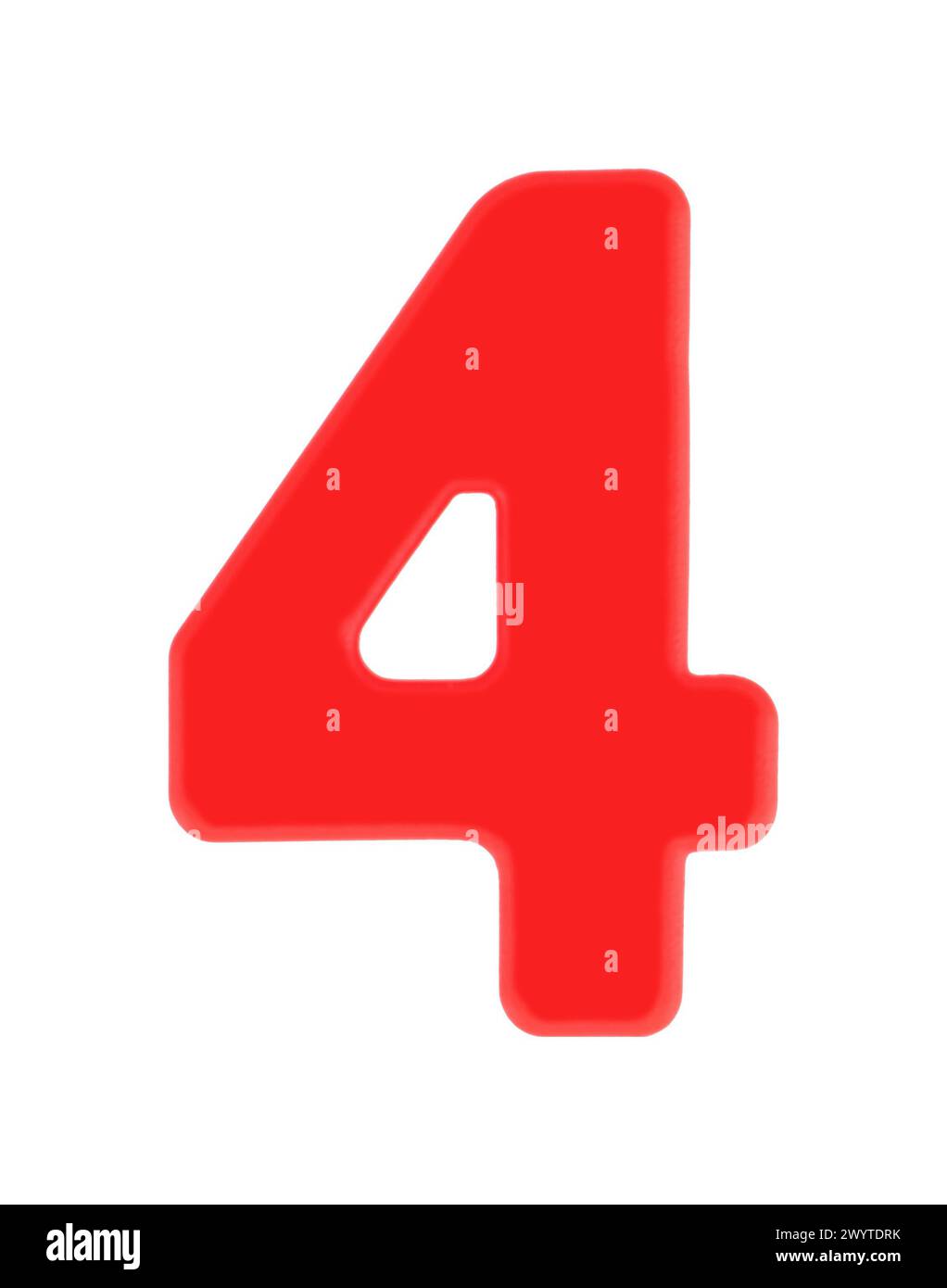4 four magnetic letter with clipping path Stock Photo - Alamy