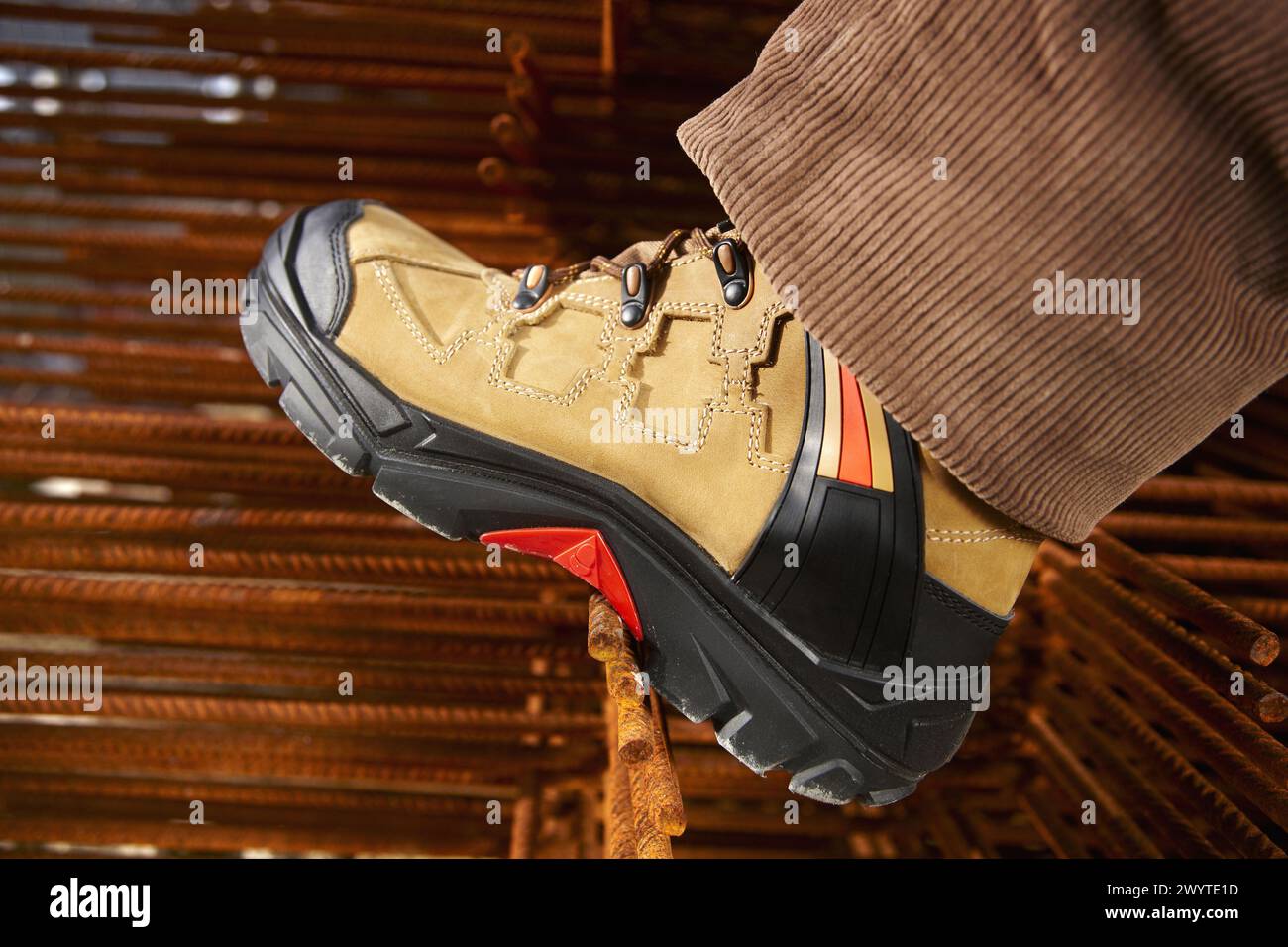 Safety boot, corrugated iron for formwork, housing construction Stock ...