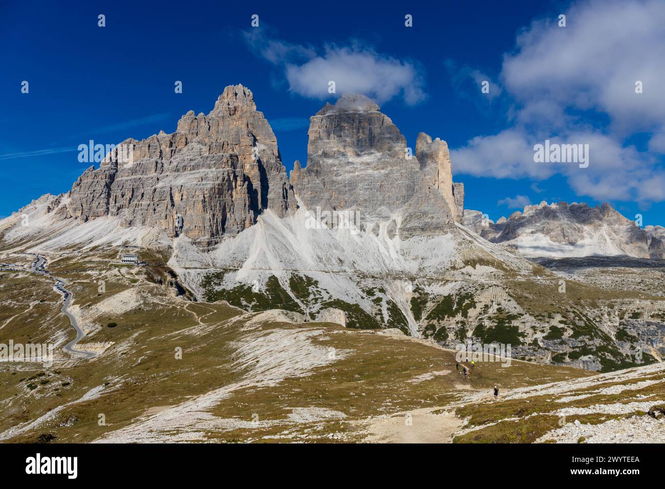 Dolomites mountains rocky peaks scenic landscape. Alpine summits in the ...