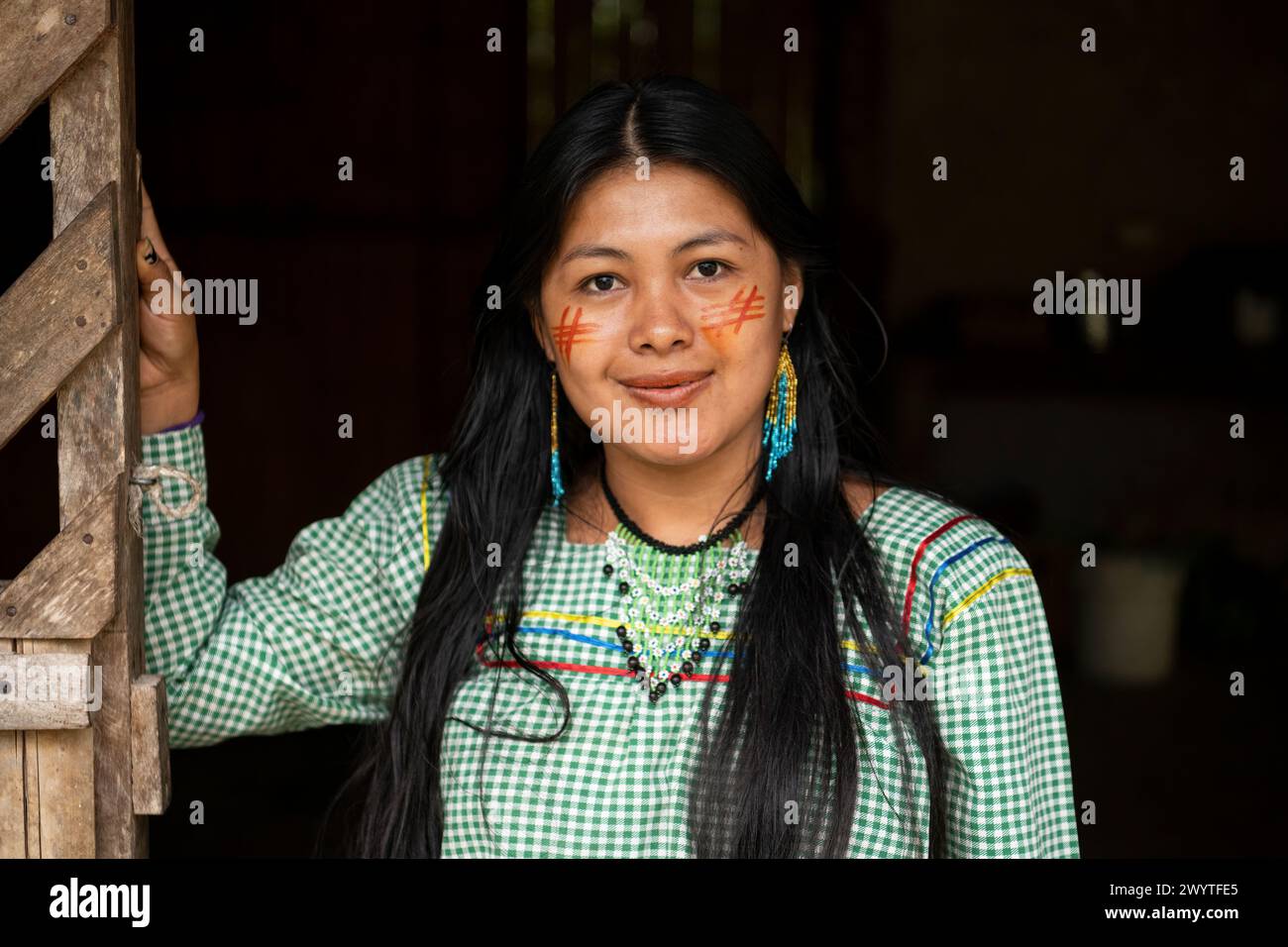 Portrait of Dana, Archidona, Napo Province, Amazonia, Ecuador Stock ...