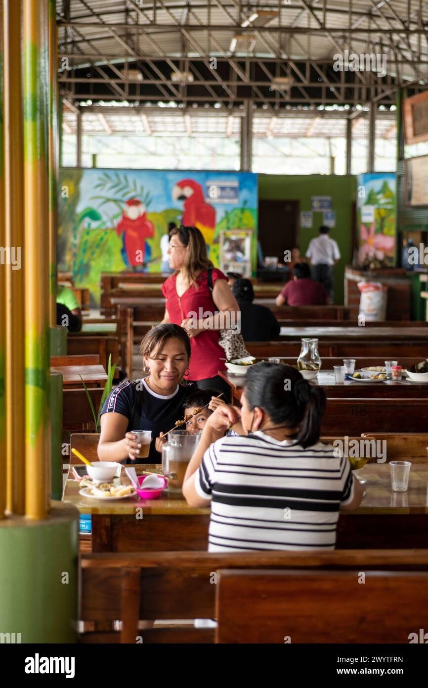 Food hall, Cotundo,, Napo Province, Amazonia, Ecuador Stock Photo - Alamy
