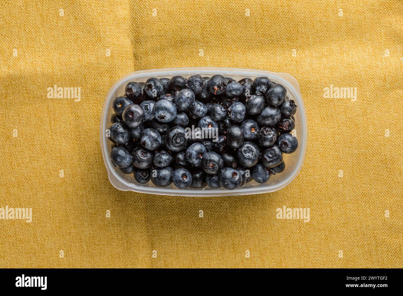 blueberry in plastic transparent container box Stock Photo - Alamy